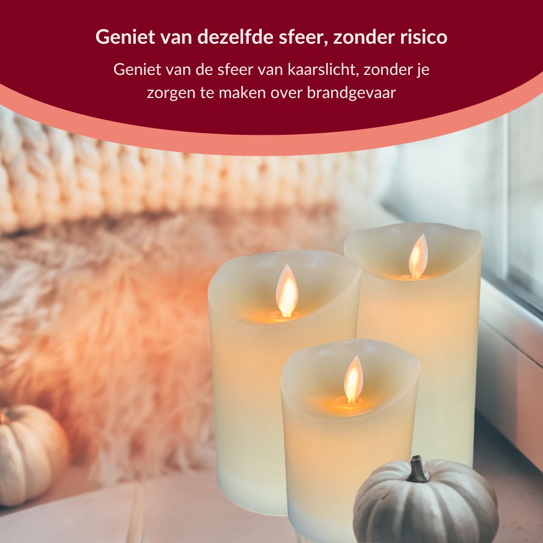 Oplaadbare LED kaarsen met bewegende vlam - 3 stuks – a sunny day